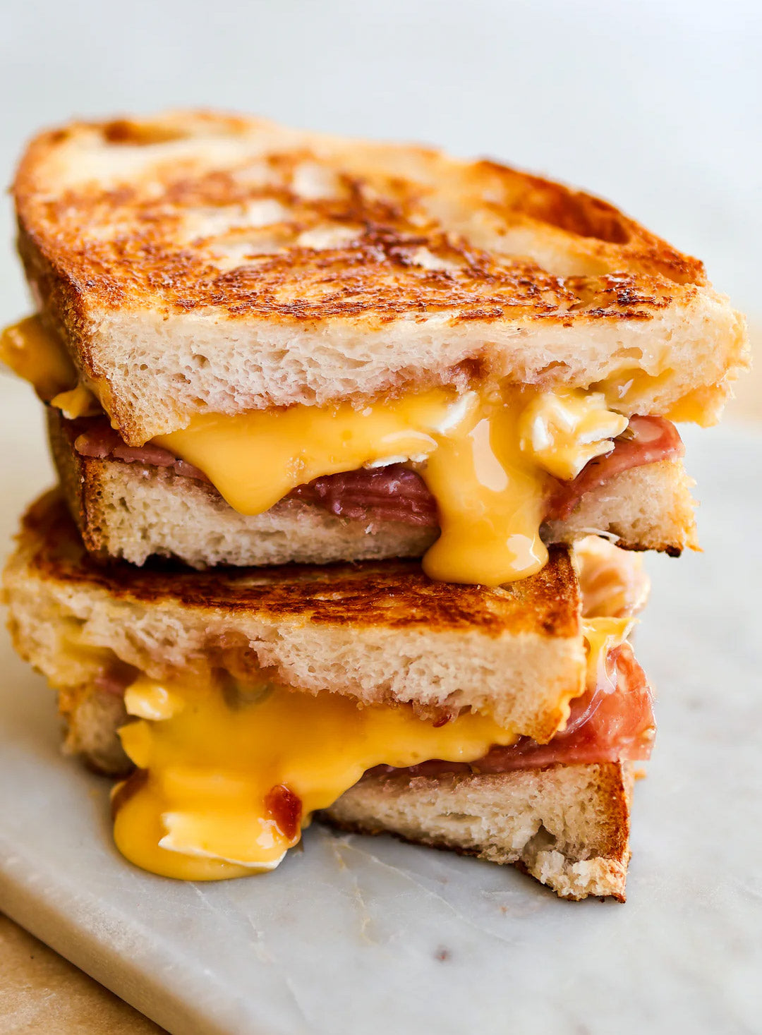 Smoked Brie Toastie with Chilli and Fennel Salami and Blood Orange and ...